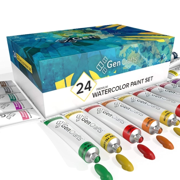 Office | Nwt Watercolor Tubes Paint Set 24 Paints Art Supplies ...